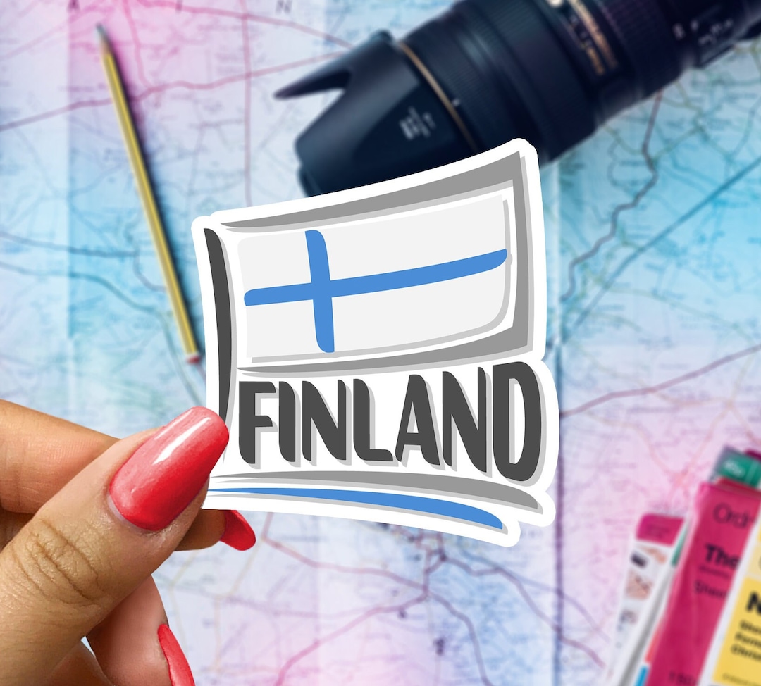 Finland Flag Travel Sticker, Passport Souvenir, Finnish Suitcase Decal ...
