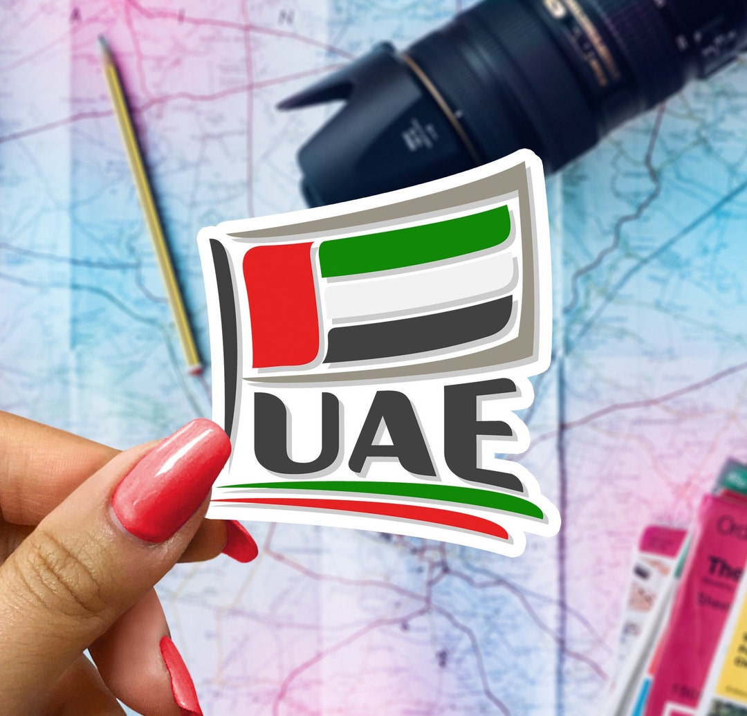 United Arab Emirates Flag Travel Sticker, Passport Souvenir, UAE ...