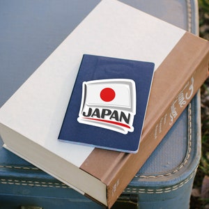 Japan Flag Travel Sticker, Passport Souvenir, Japanese Suitcase Decal ...