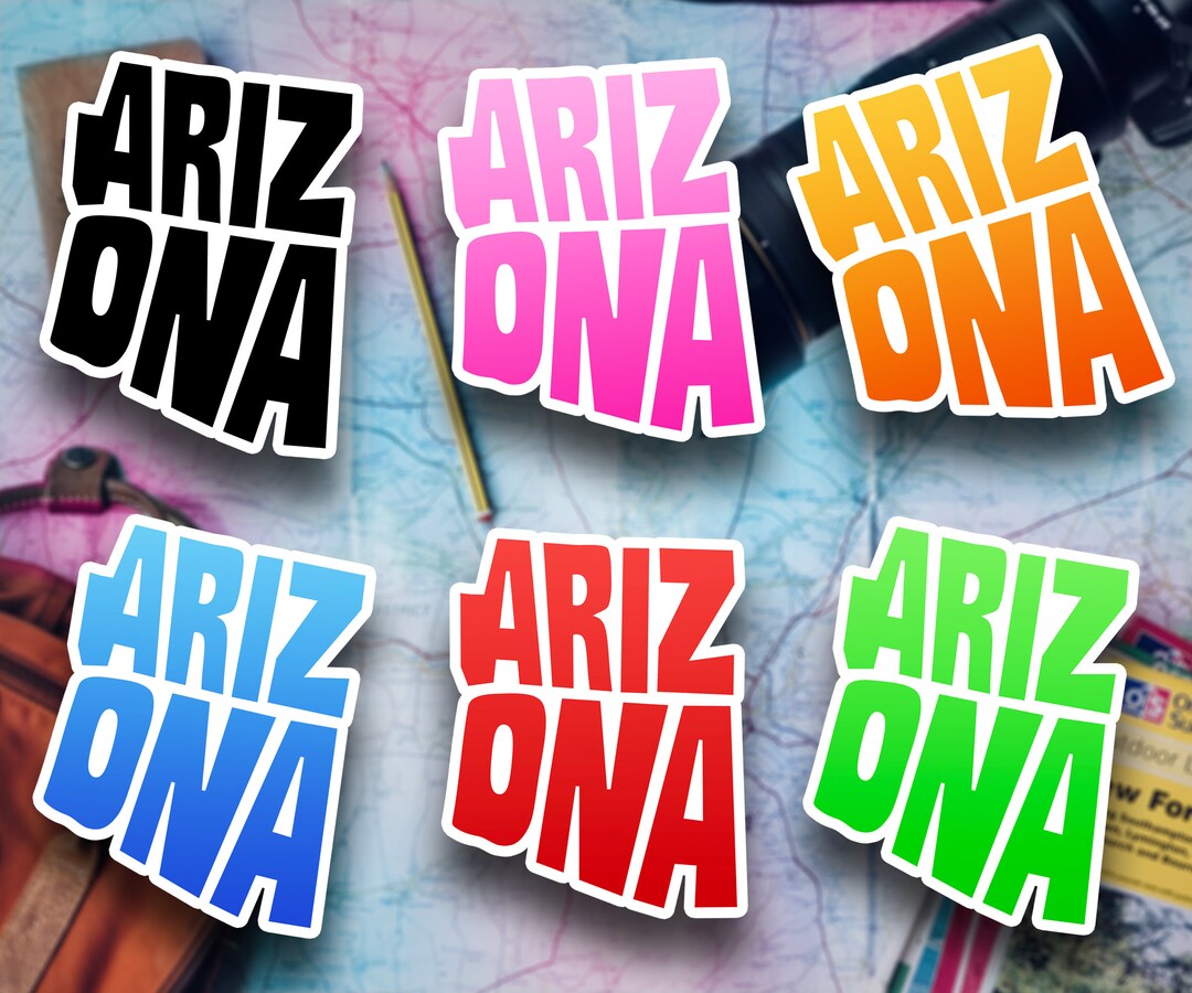 Arizona Travel Sticker, State Badge Souvenir, Arizona Suitcase Decal ...