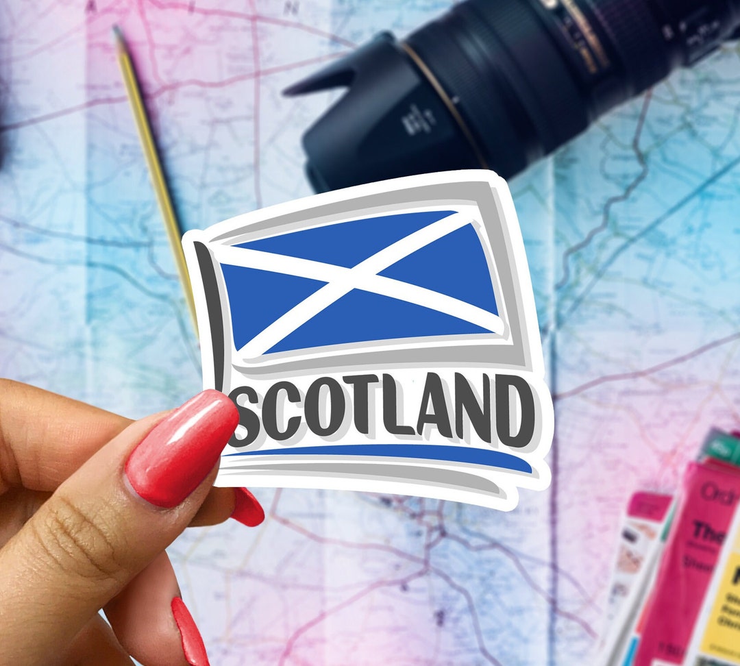 Scotland Flag Travel Sticker, Passport Souvenir, Scottish Suitcase ...