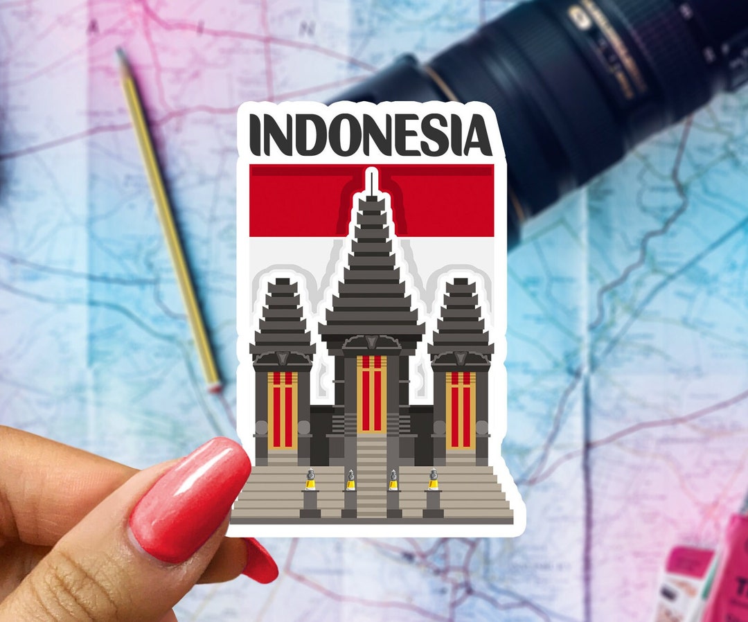 Indonesia Travel Sticker, Passport Souvenir, Indonesian Suitcase Decal ...