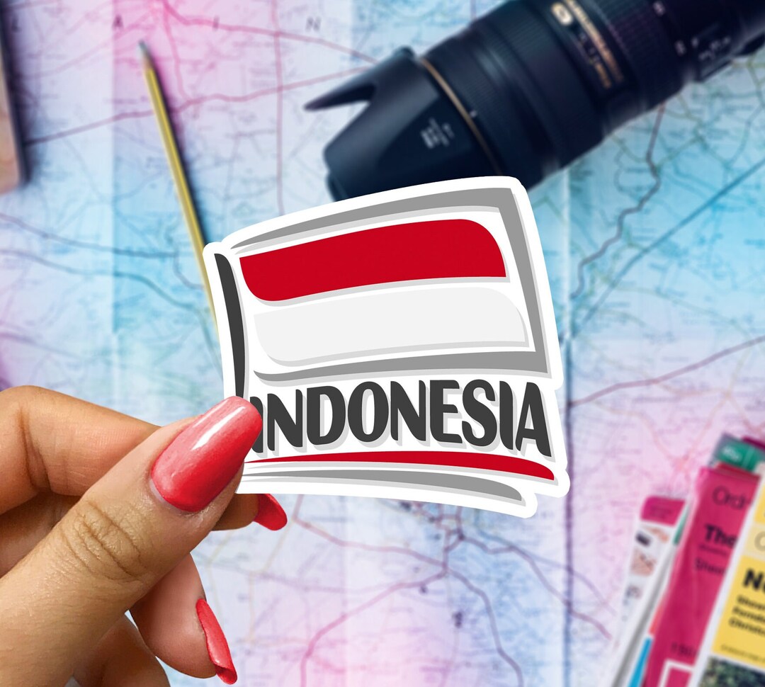 Indonesia Flag Travel Sticker, Passport Souvenir, Indonesian Suitcase ...