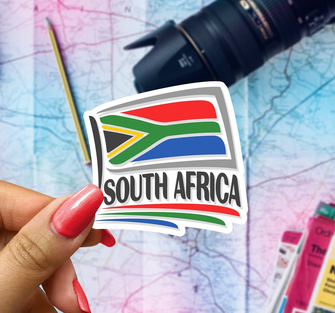 South Africa Flag Travel Sticker, Passport Souvenir, South African ...