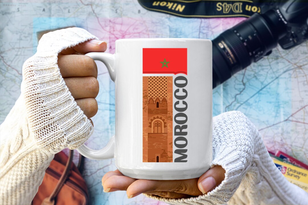 Morocco-inspired Travel Coffee Mug | Unique Ceramic Tea Tumbler - Etsy