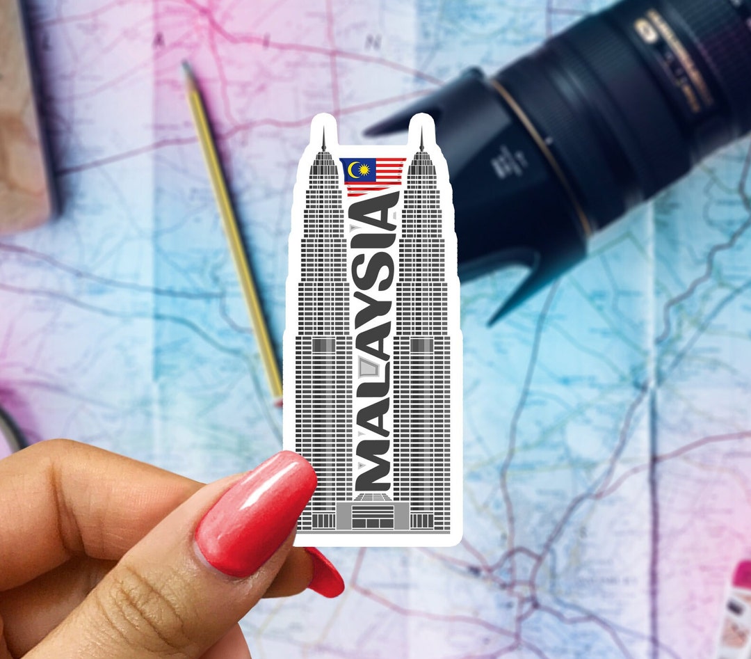 Malaysia Travel Sticker, Passport Souvenir, Malaysian Suitcase Decal ...