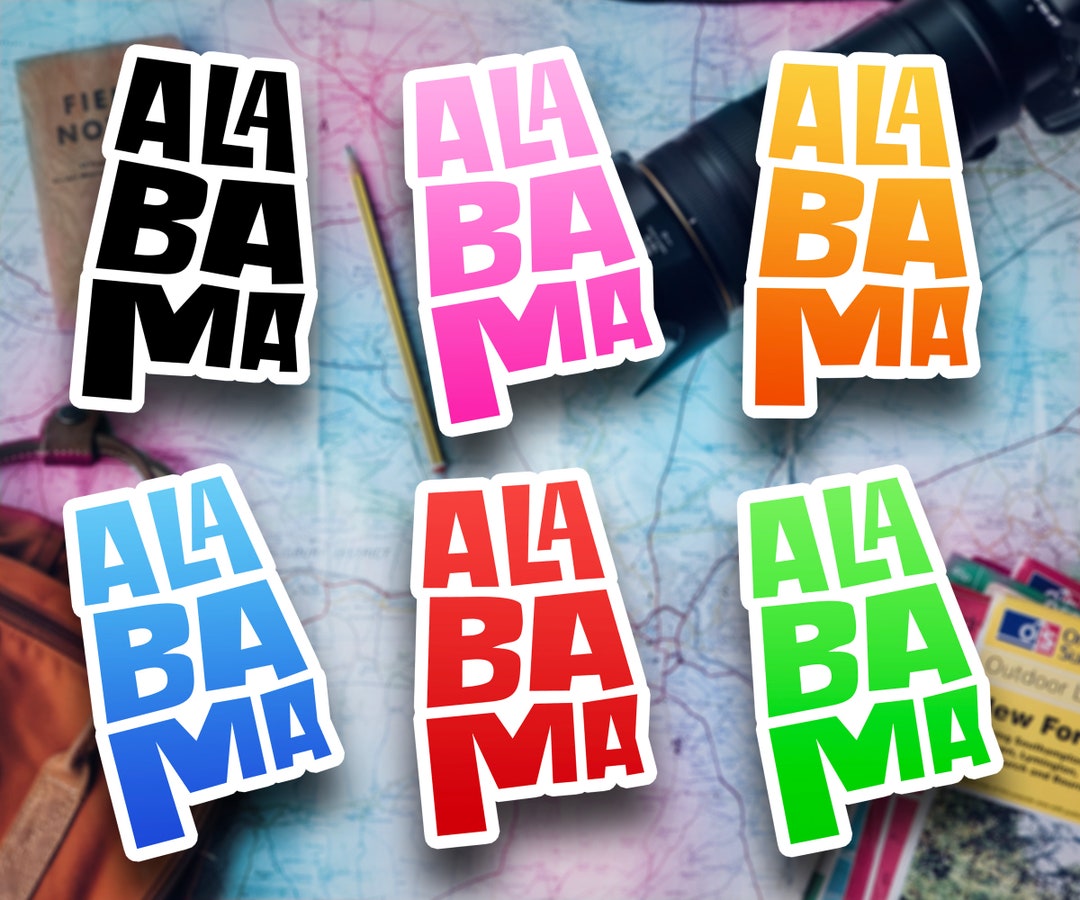 Alabama Travel Sticker, State Badge Souvenir, Alabama Suitcase Decal ...
