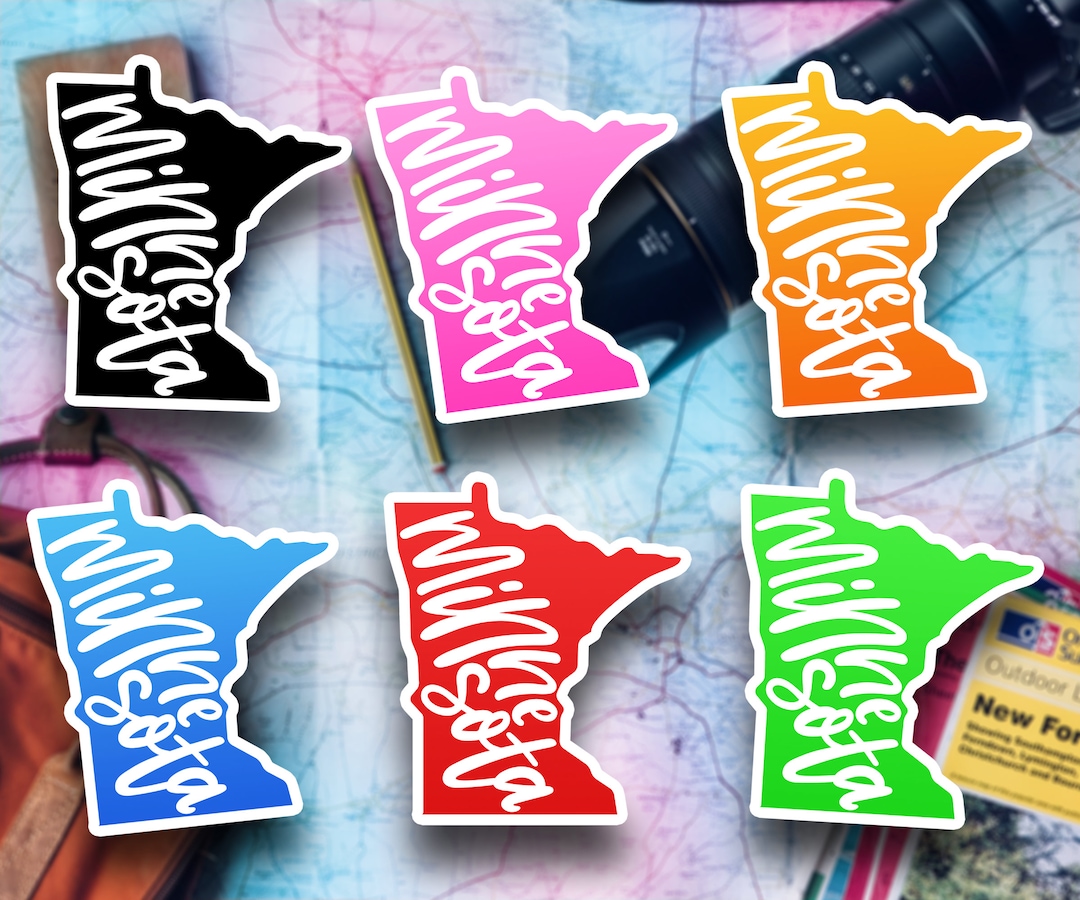 Minnesota Travel Sticker, State Souvenir, Minnesota Suitcase Decal ...