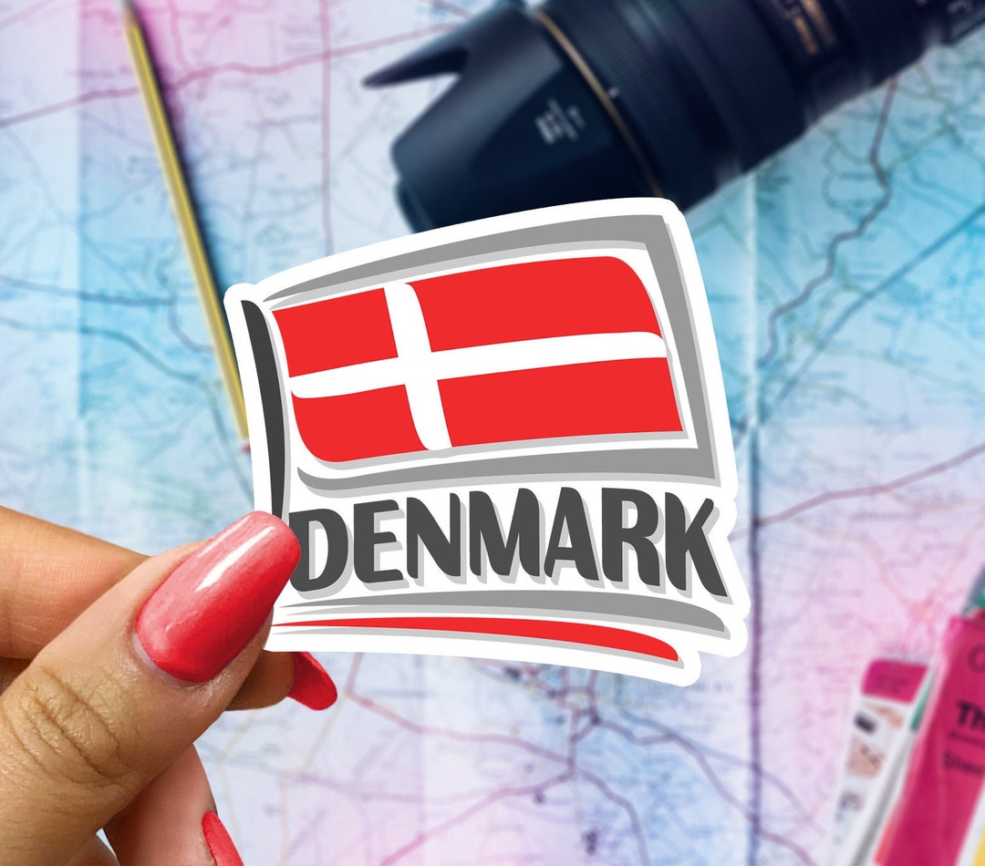 Denmark Flag Travel Sticker, Passport Souvenir, Danish Suitcase Decal, Vacation Stickers - Etsy