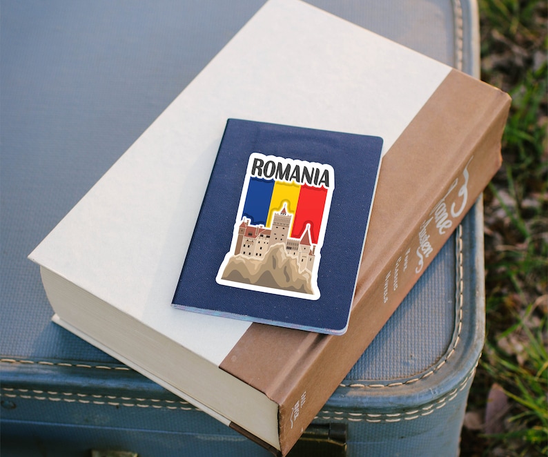 Romania Travel Sticker, Passport Souvenir, Romanian Suitcase Decal ...