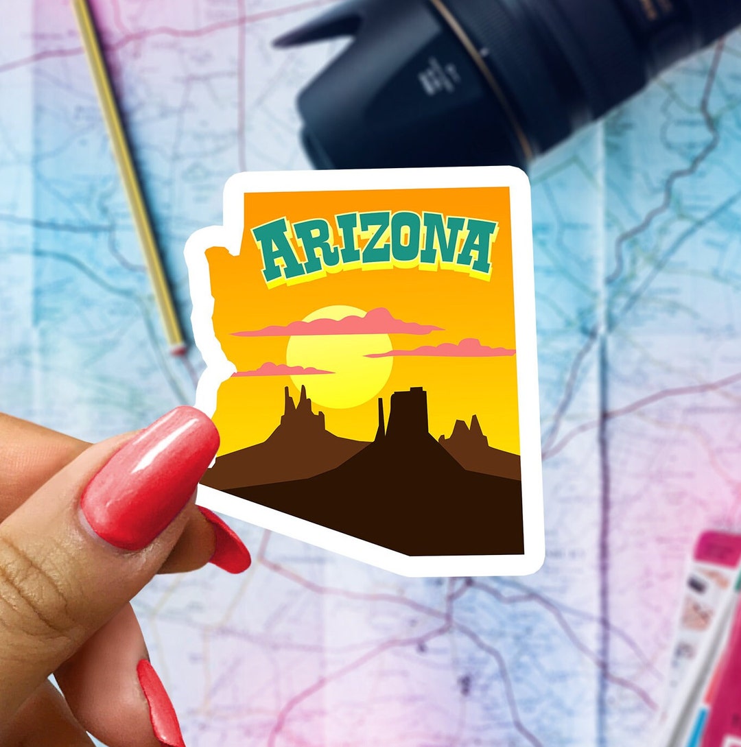 Arizona Travel Sticker, State Souvenir, Arizona Suitcase Decal ...