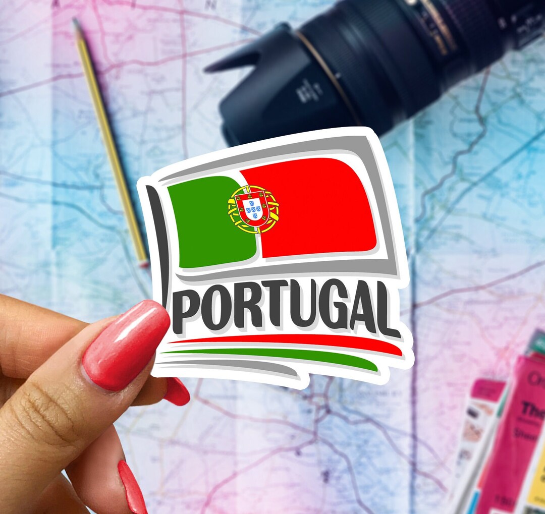 Portugal Flag Travel Sticker, Passport Souvenir, Portuguese Suitcase ...