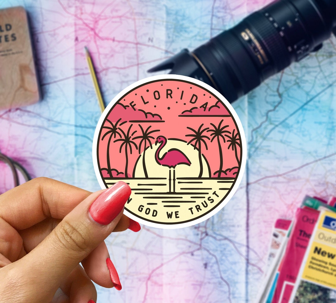 Florida Travel Sticker, State Badge Souvenir, Florida Suitcase Decal ...