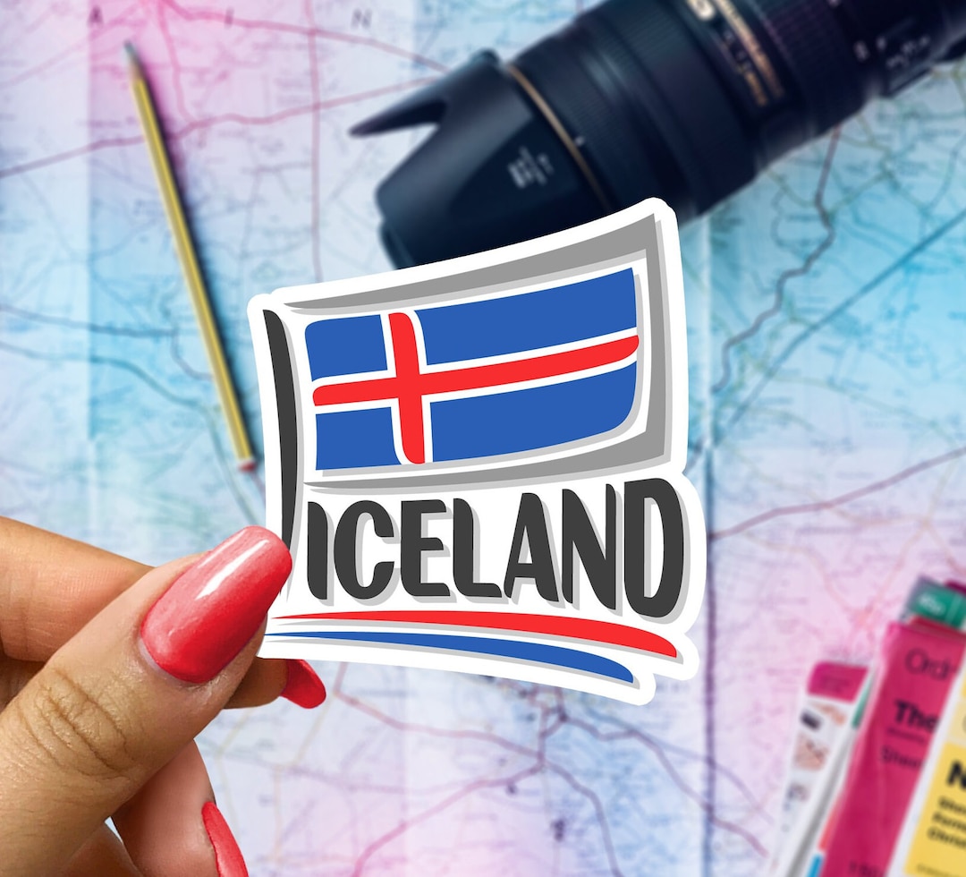 Iceland Flag Travel Sticker, Passport Souvenir, Icelandic Suitcase ...
