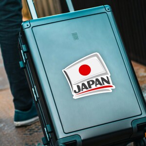 Japan Flag Travel Sticker, Passport Souvenir, Japanese Suitcase Decal ...