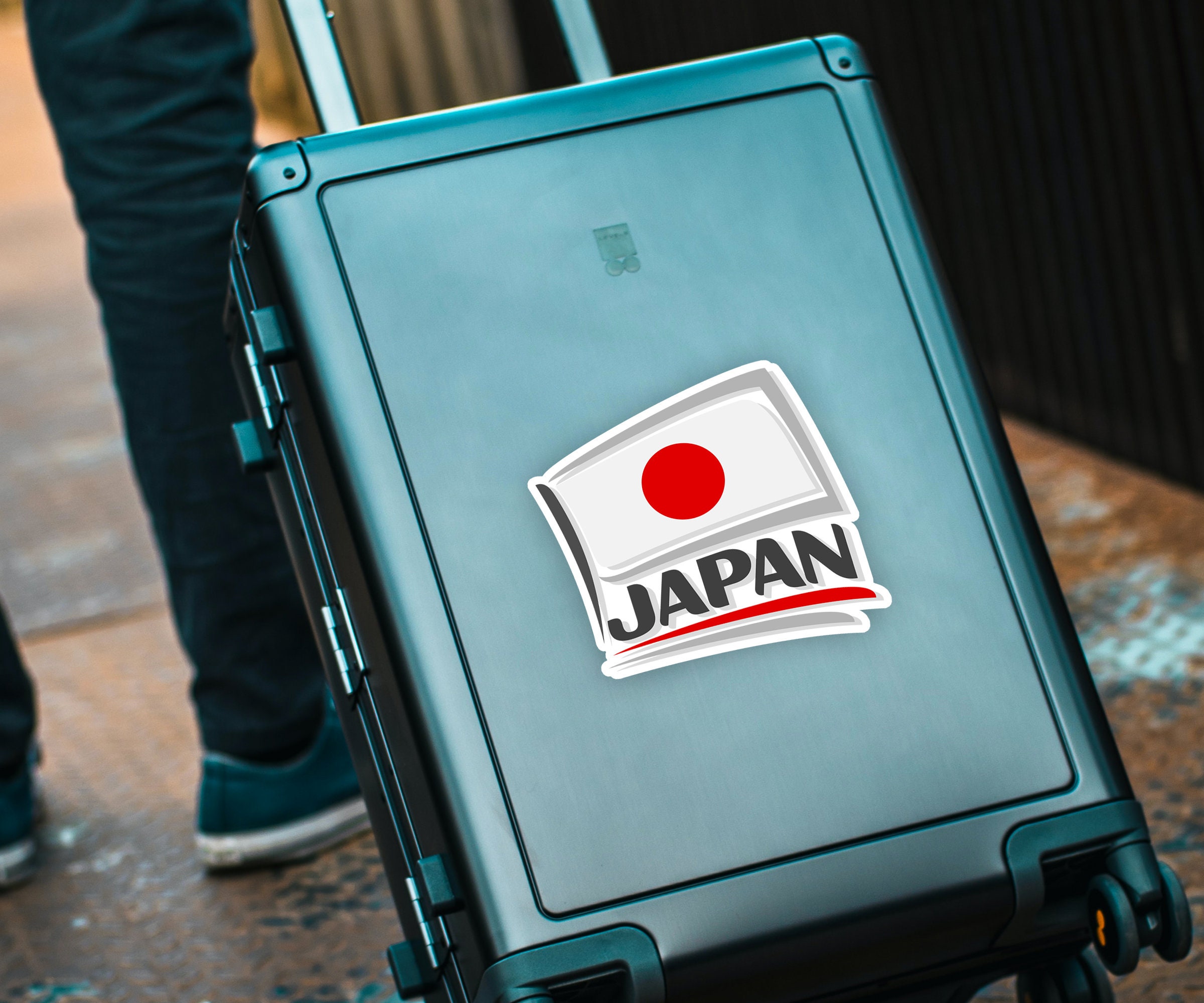 Japan Flag Travel Sticker, Passport Souvenir, Japanese Suitcase Decal ...