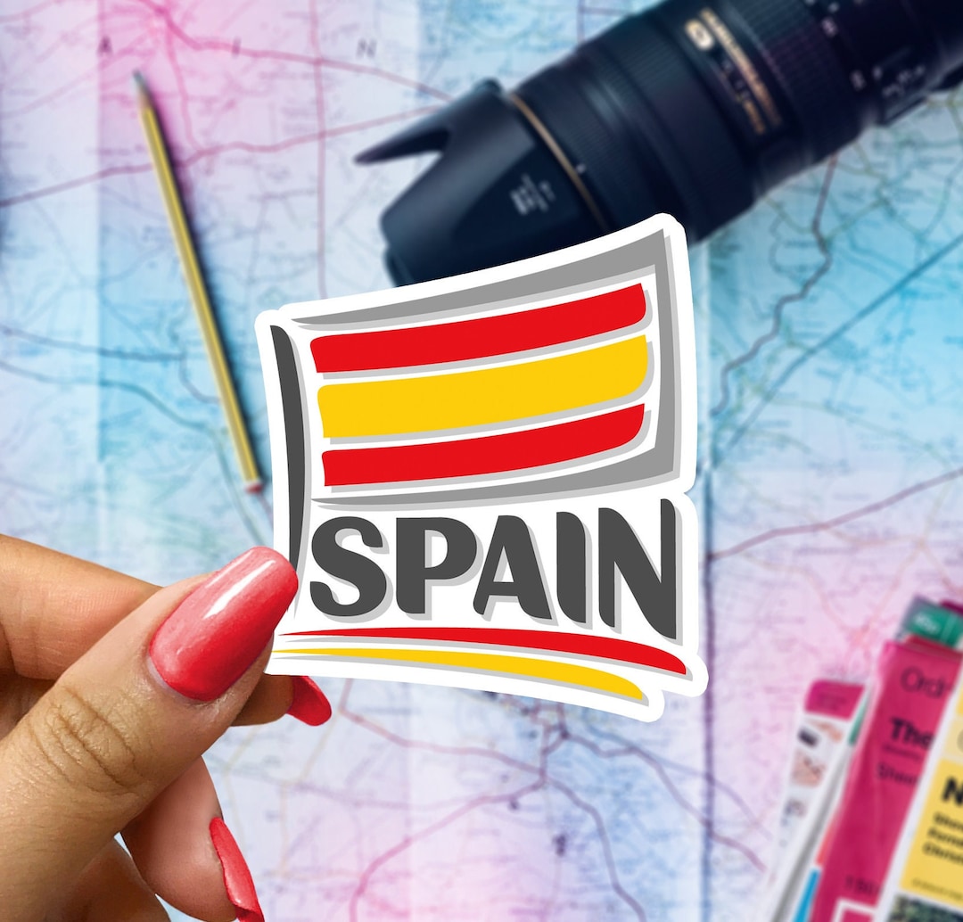 Spain Flag Travel Sticker, Passport Souvenir, Spanish Suitcase Decal ...