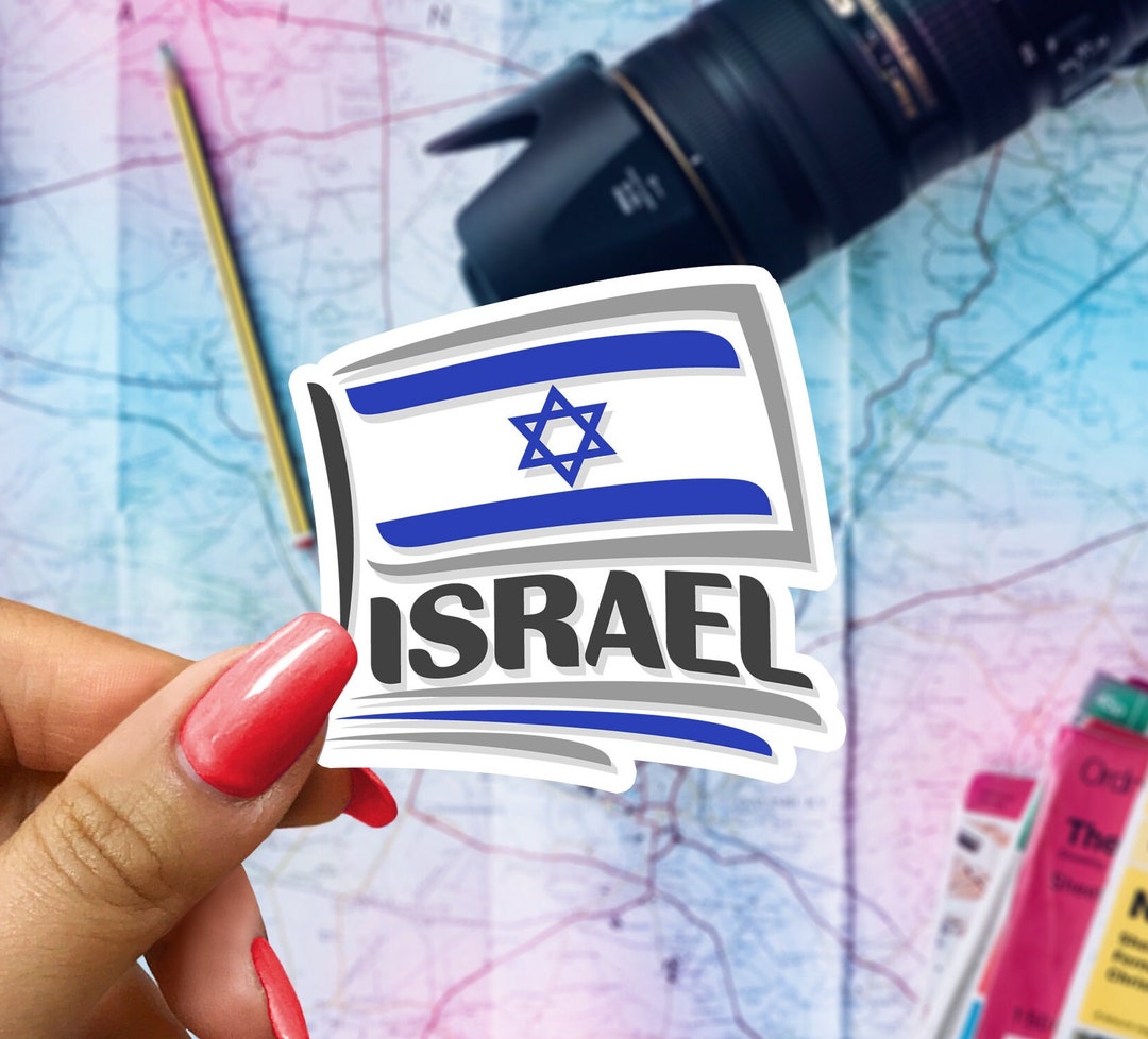 Israel Flag Travel Sticker, Passport Souvenir, Israeli Suitcase Decal ...