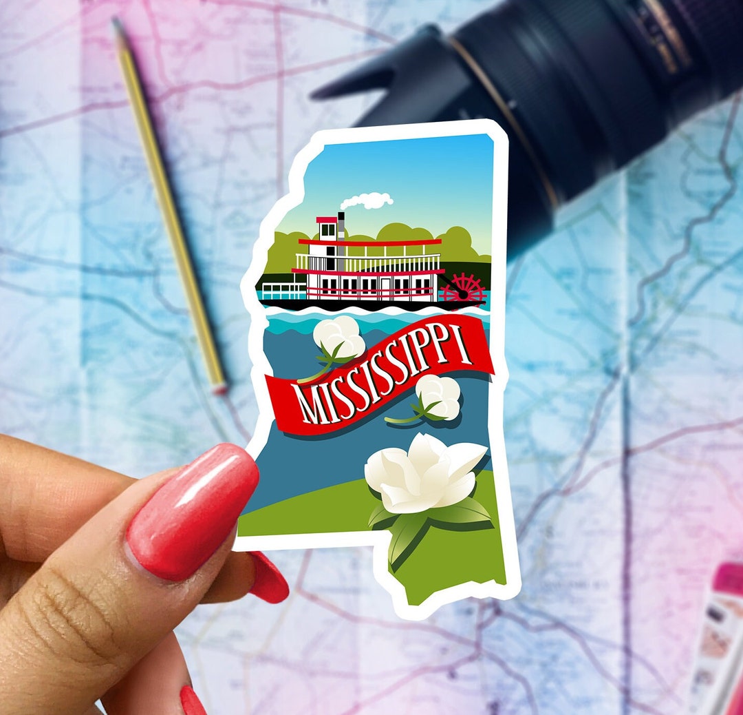 Mississippi Travel Sticker, State Souvenir, Mississippi Suitcase Decal ...