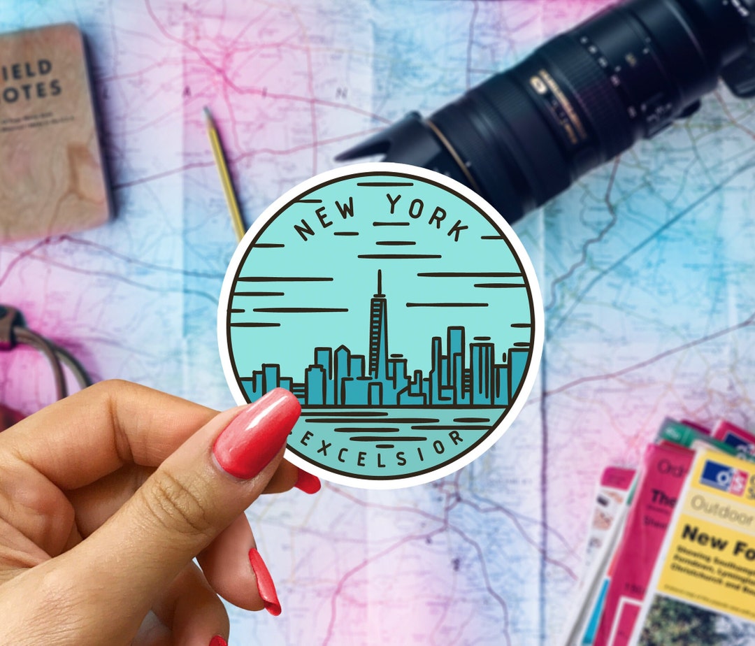New York Travel Sticker, State Badge Souvenir, New York Suitcase Decal ...