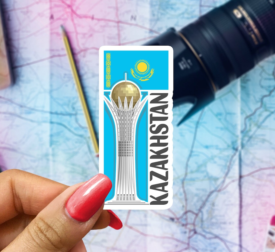 Kazakhstan Travel Sticker, Passport Souvenir, Kazakh Suitcase Decal ...