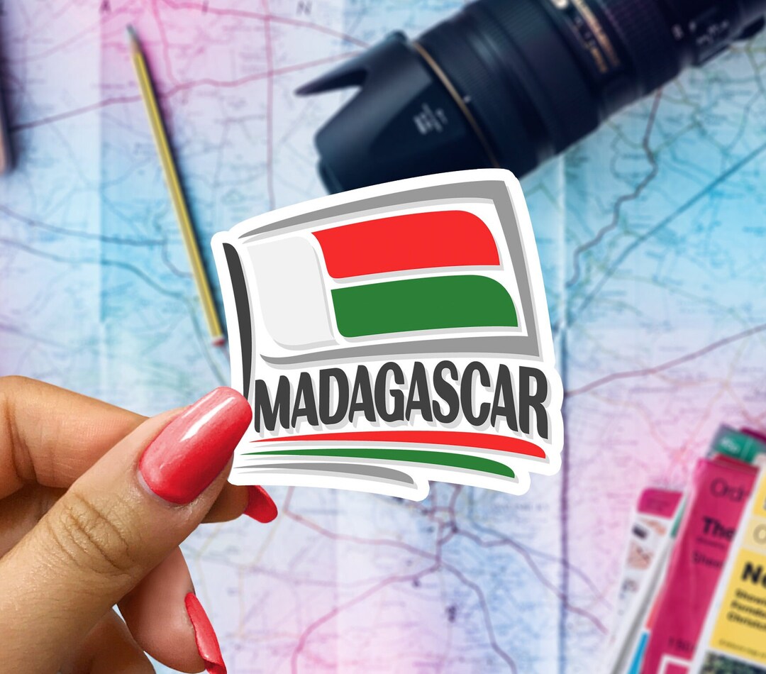 Madagascar Flag Travel Sticker, Passport Souvenir, Madagascan Suitcase ...