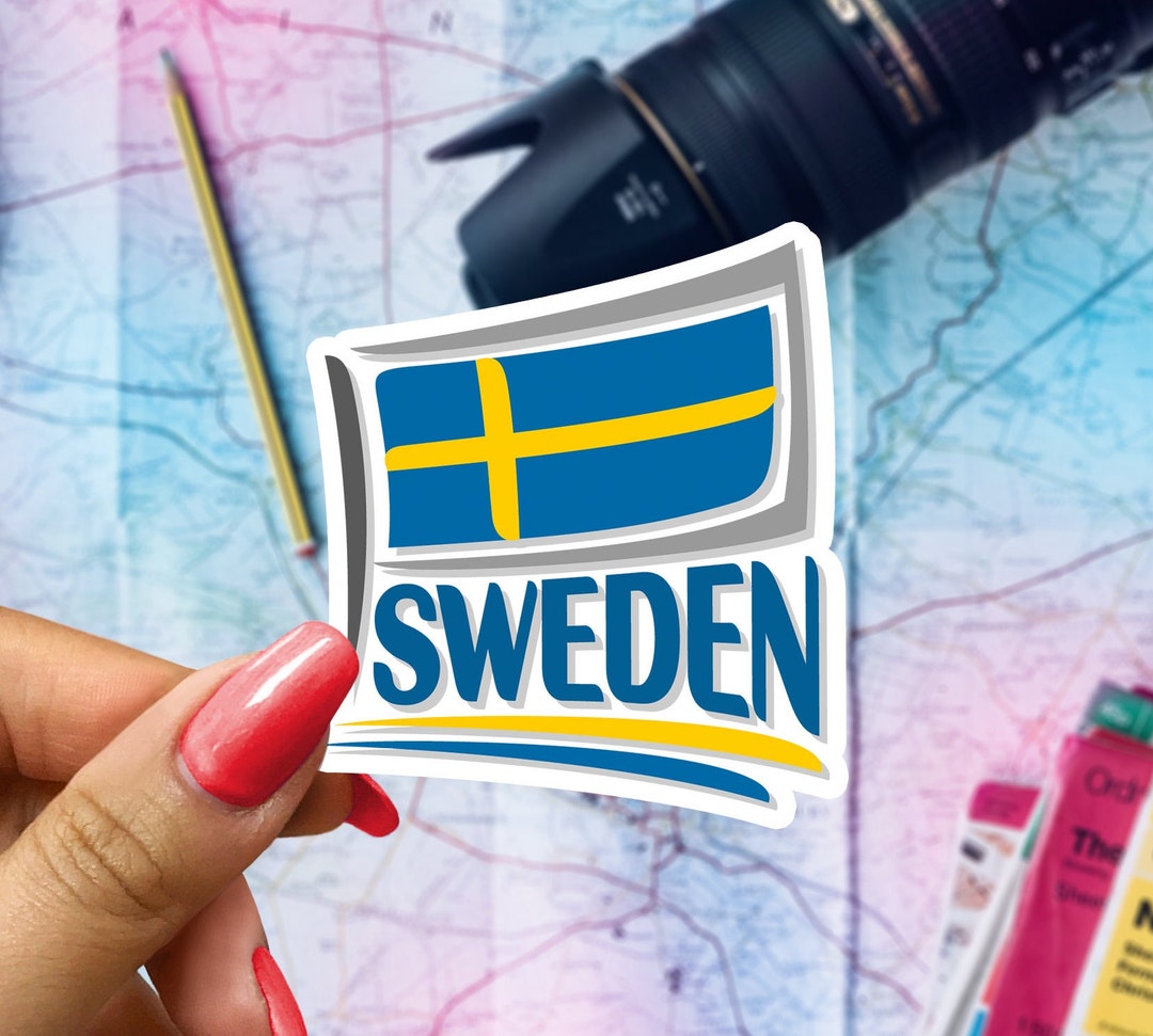 Sweden Flag Travel Sticker, Passport Souvenir, Swedish Suitcase Decal ...
