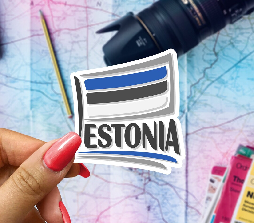 Estonia Flag Travel Sticker, Passport Souvenir, Estonian Suitcase Decal ...