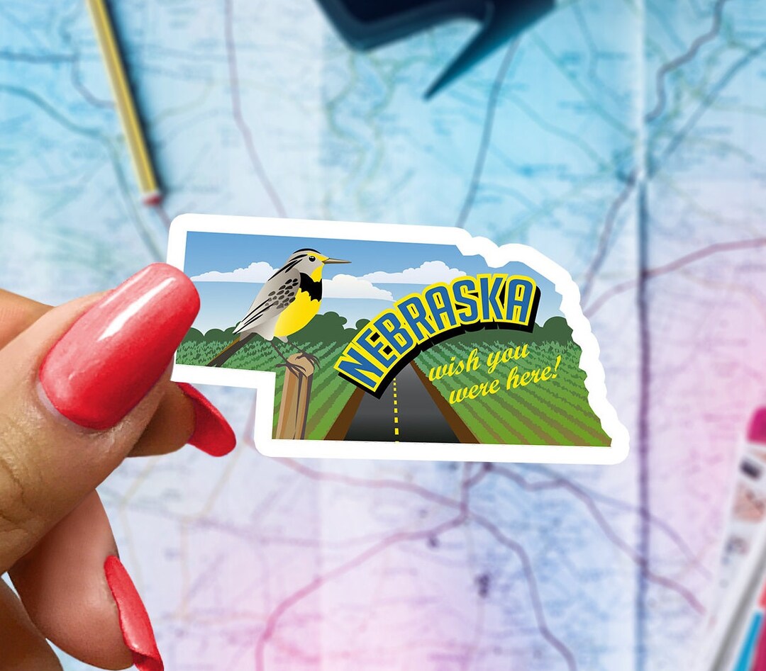 Nebraska Travel Sticker, State Souvenir, Nebraska Suitcase Decal ...