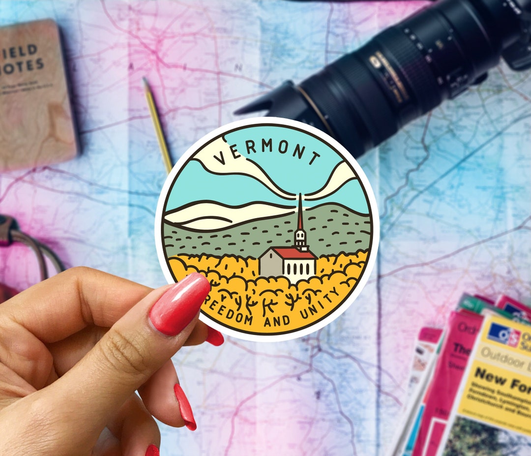 Vermont Travel Sticker, State Badge Souvenir, Vermont Suitcase Decal ...