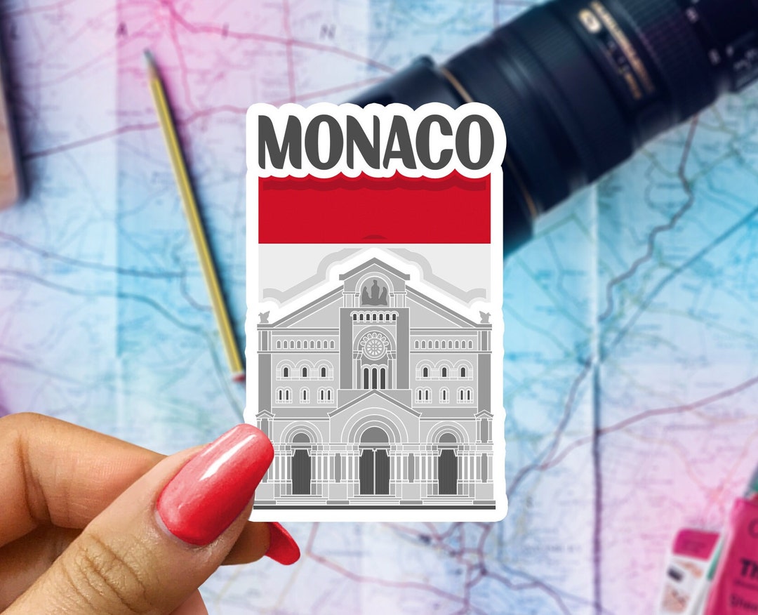 Monaco Travel Sticker, Passport Souvenir, Monegasque Suitcase Decal ...