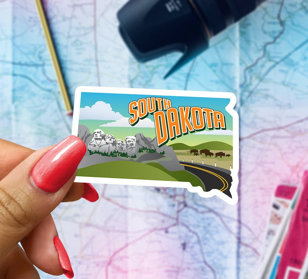 South Dakota Travel Sticker, State Souvenir, South Dakota Suitcase ...