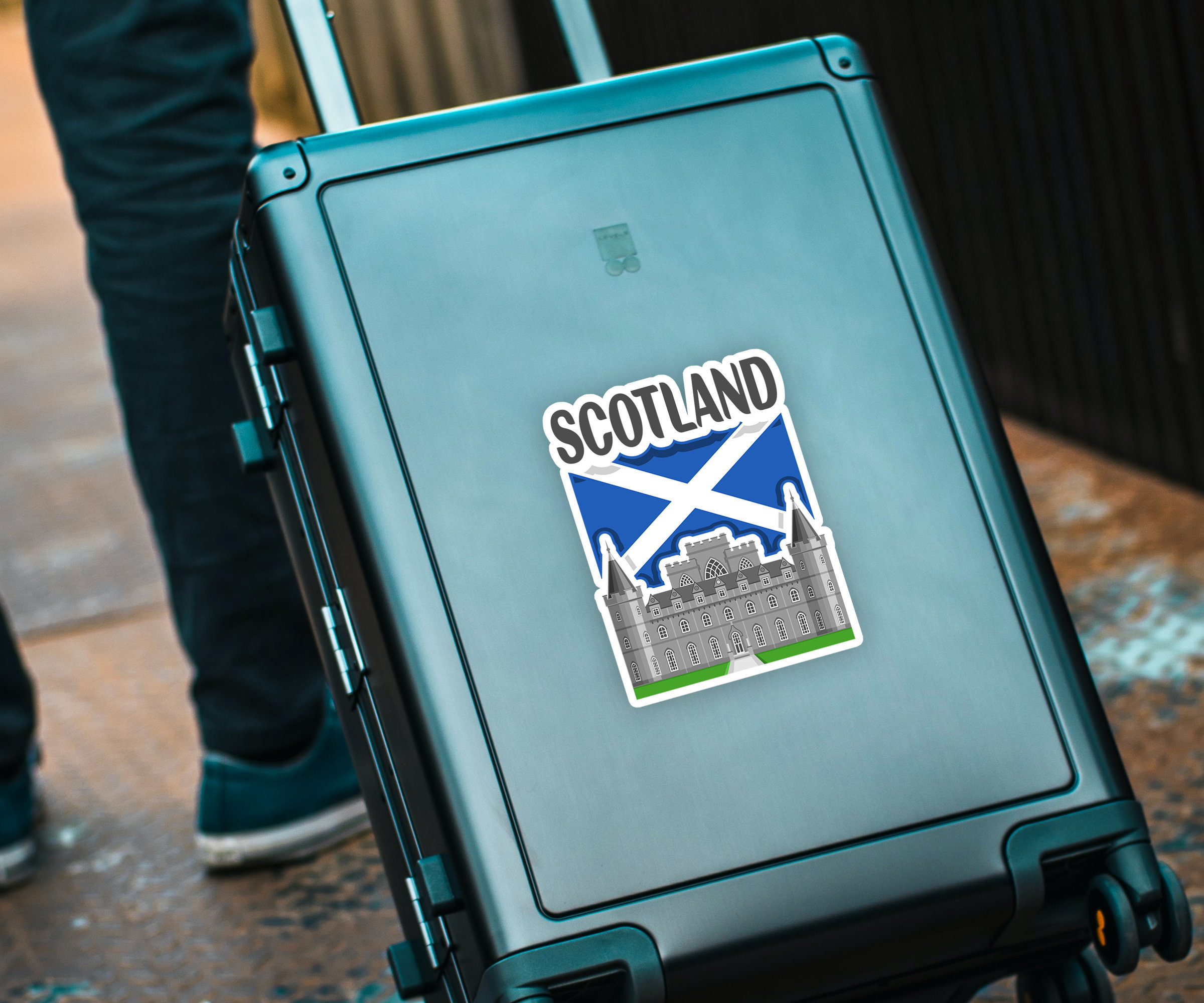 Scotland Travel Sticker, Passport Souvenir, Scottish Suitcase Decal ...