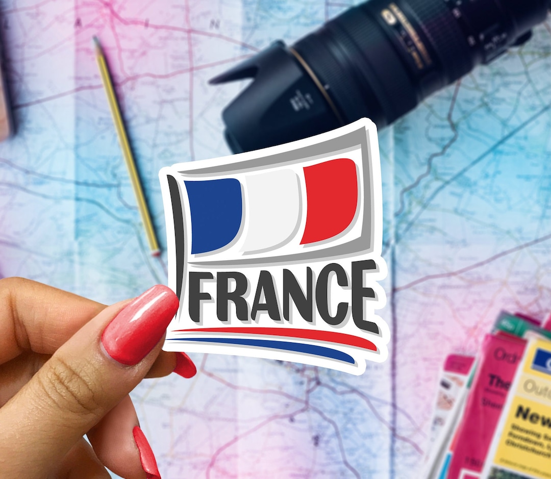 France Flag Travel Sticker, Passport Souvenir, French Suitcase Decal ...