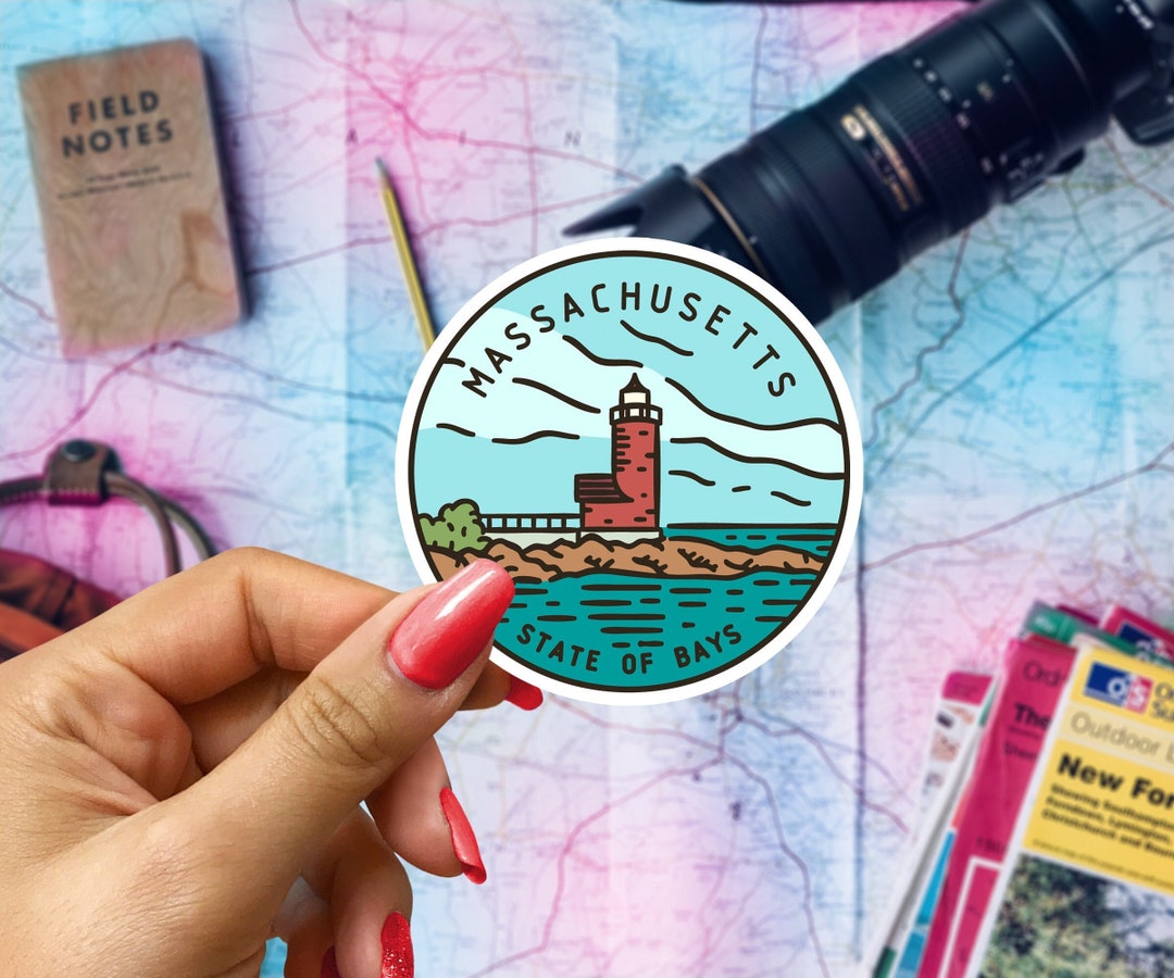 Massachusetts Travel Sticker, State Badge Souvenir, Massachusetts ...