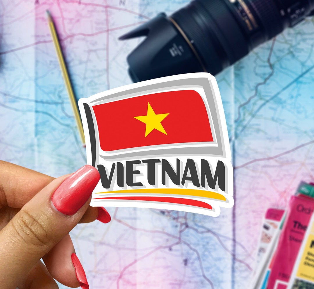 Vietnam Flag Travel Sticker, Passport Souvenir, Vietnamese Suitcase ...