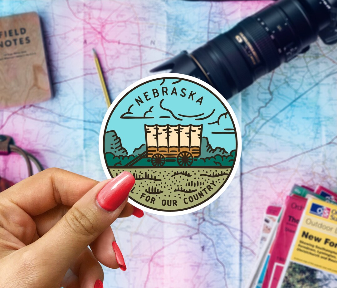 Nebraska Travel Sticker, State Badge Souvenir, Nebraska Suitcase Decal ...