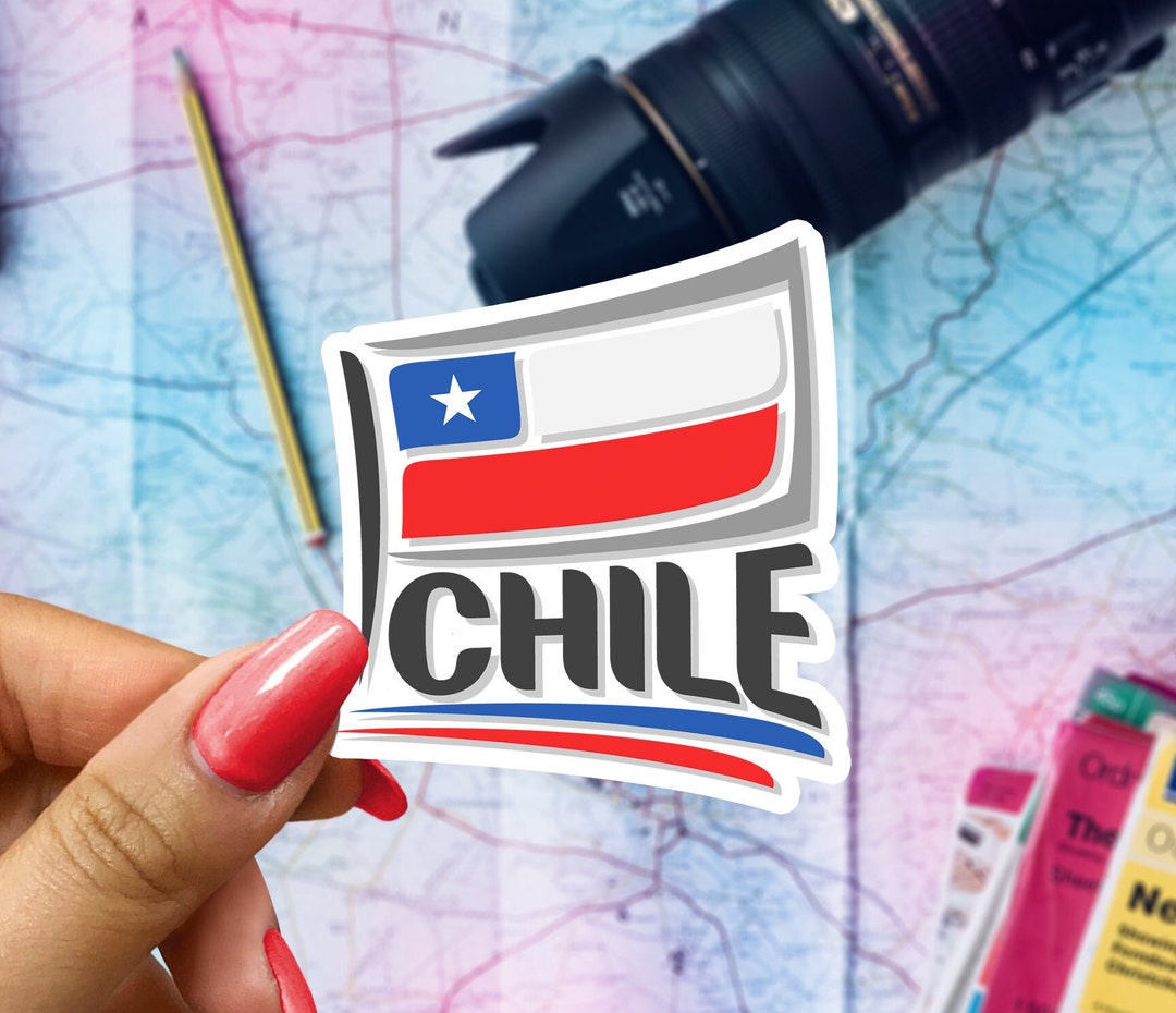 Chile Flag Travel Sticker, Passport Souvenir, Chilean Suitcase Decal ...