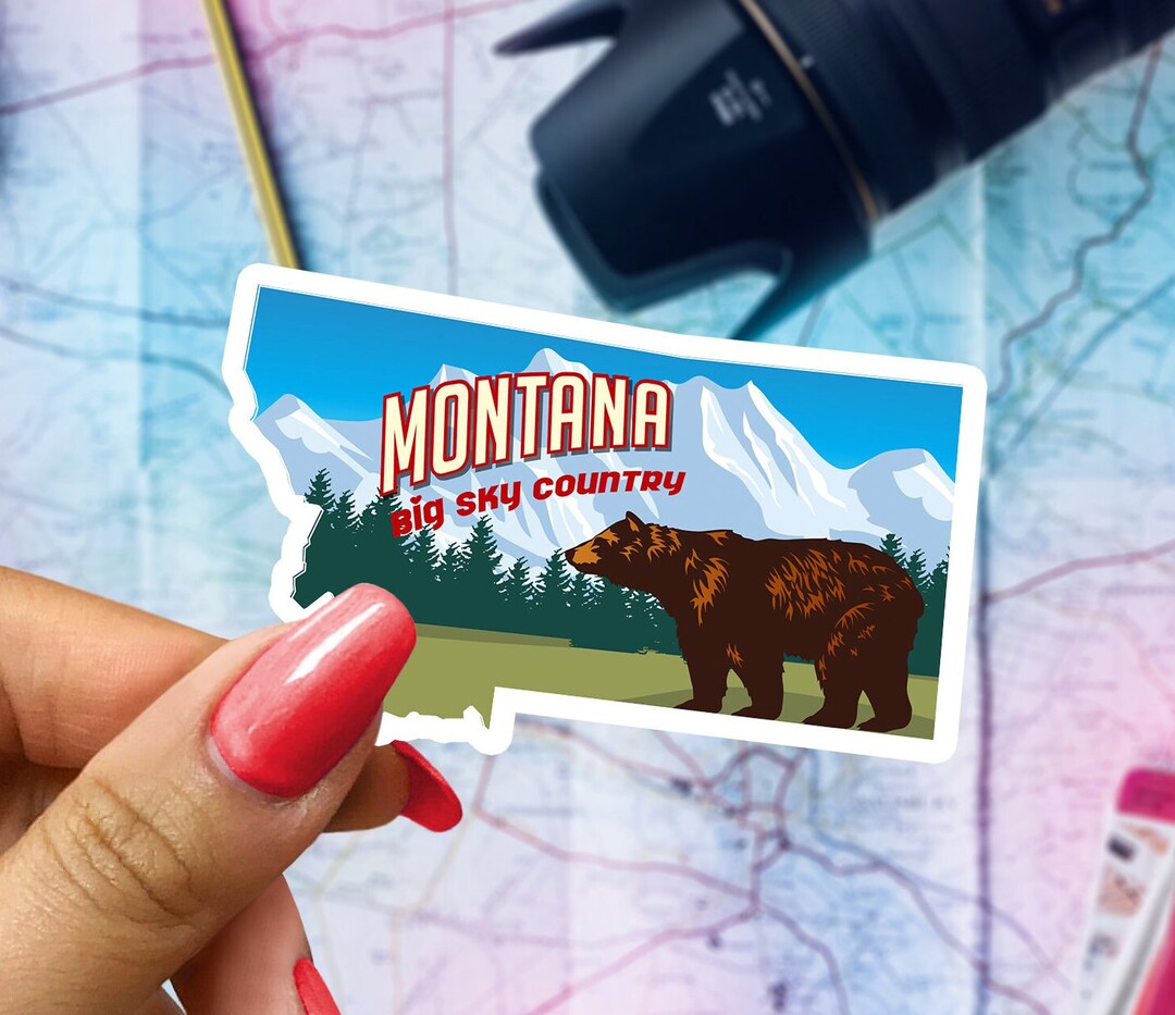 Montana Travel Sticker, State Souvenir, Montana Suitcase Decal ...