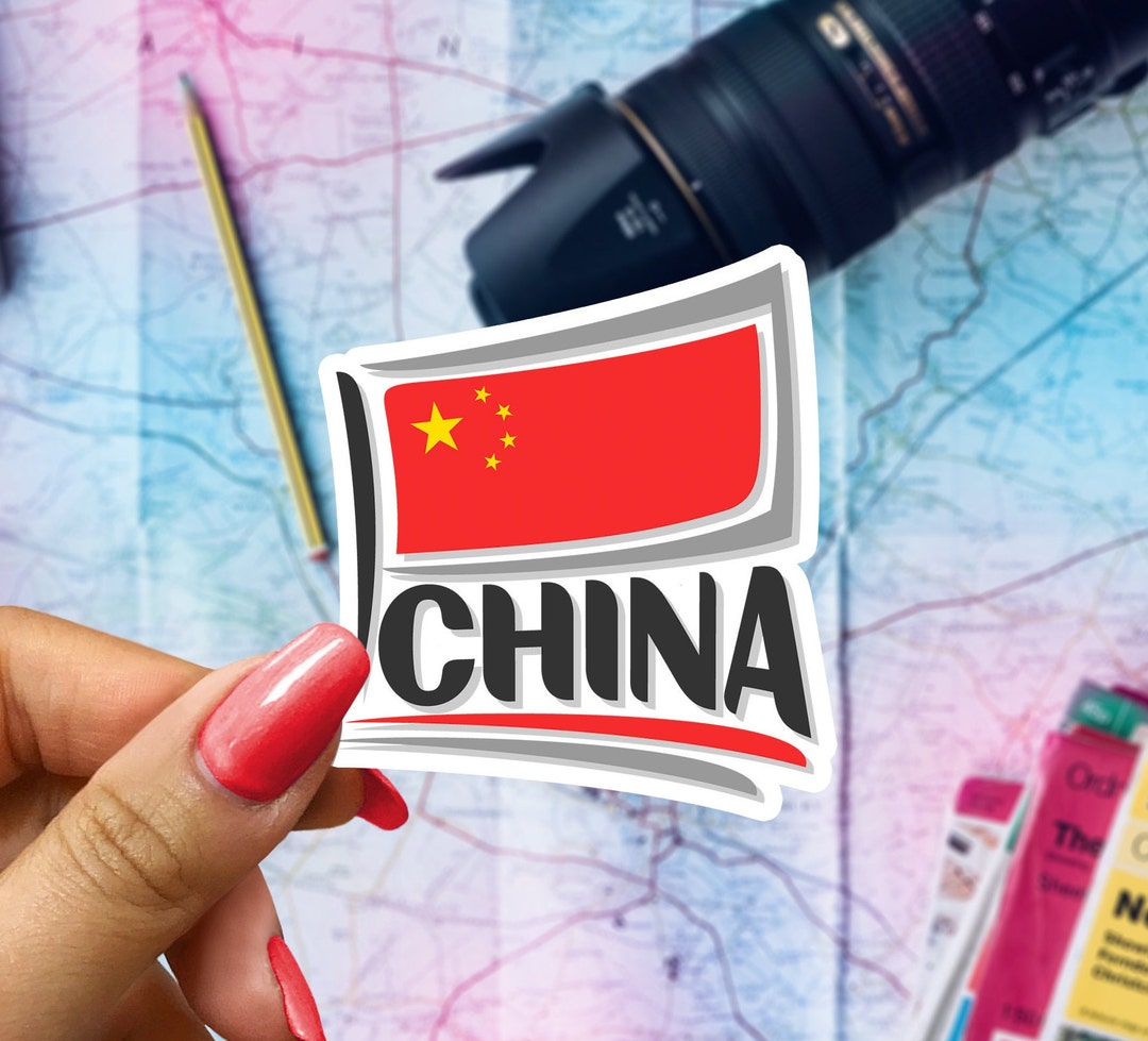 China Flag Travel Sticker, Passport Souvenir, Chinese Suitcase Decal ...