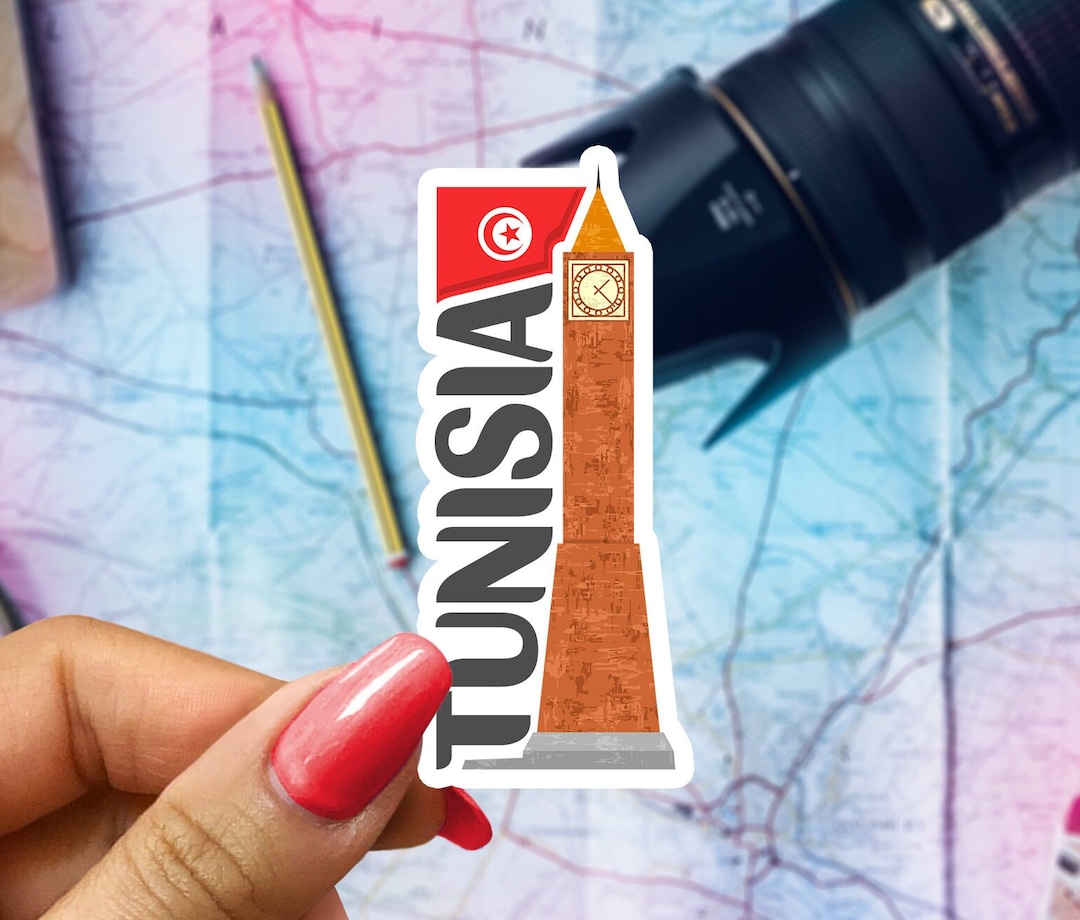 Tunisia Travel Sticker, Passport Souvenir, Tunisian Suitcase Decal ...
