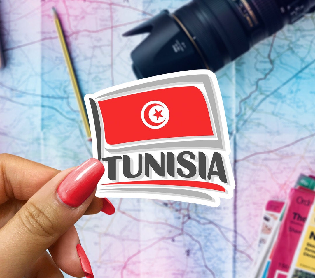 Tunisia Flag Travel Sticker, Passport Souvenir, Tunisian Suitcase Decal ...