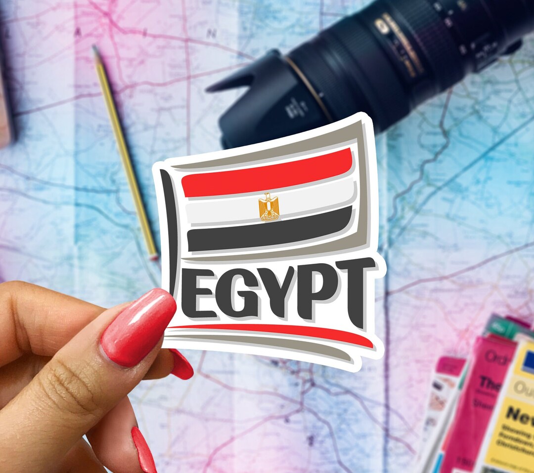 Egypt Flag Travel Sticker, Passport Souvenir, Egyptian Suitcase Decal ...