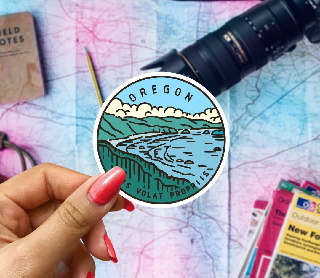 Oregon Travel Sticker, State Badge Souvenir, Oregon Suitcase Decal ...