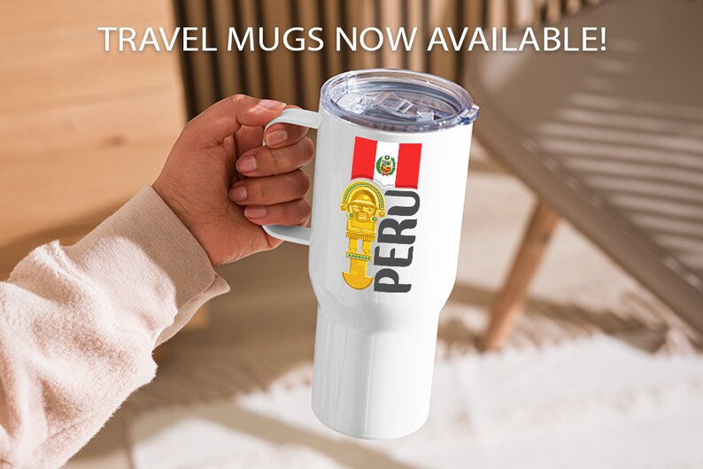 Peru-inspired Travel Coffee Mug - Handcrafted Ceramic Peruvian Coffee ...