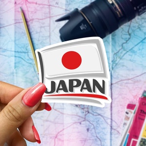 Japan Flag Travel Sticker, Passport Souvenir, Japanese Suitcase Decal ...