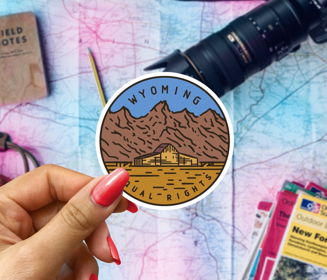 Wyoming Travel Sticker, State Badge Souvenir, Wyoming Suitcase Decal ...