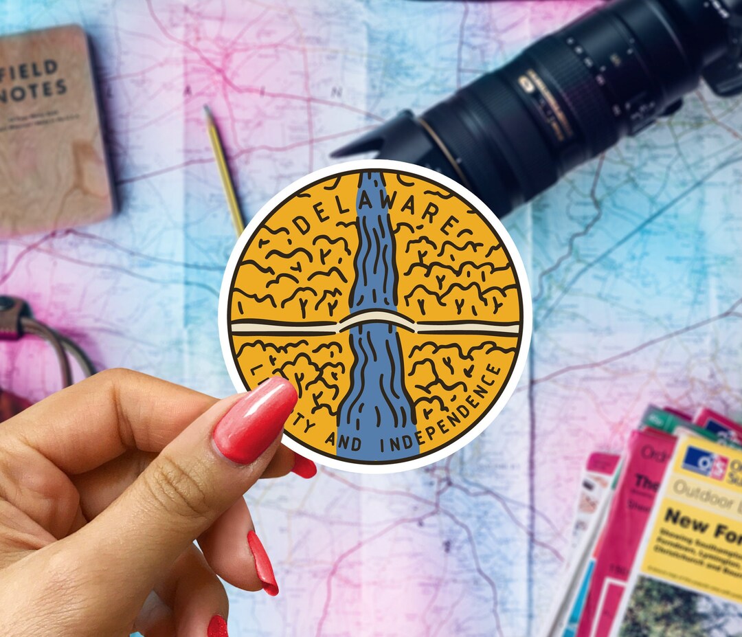 Delaware Travel Sticker, State Badge Souvenir, Delaware Suitcase Decal ...