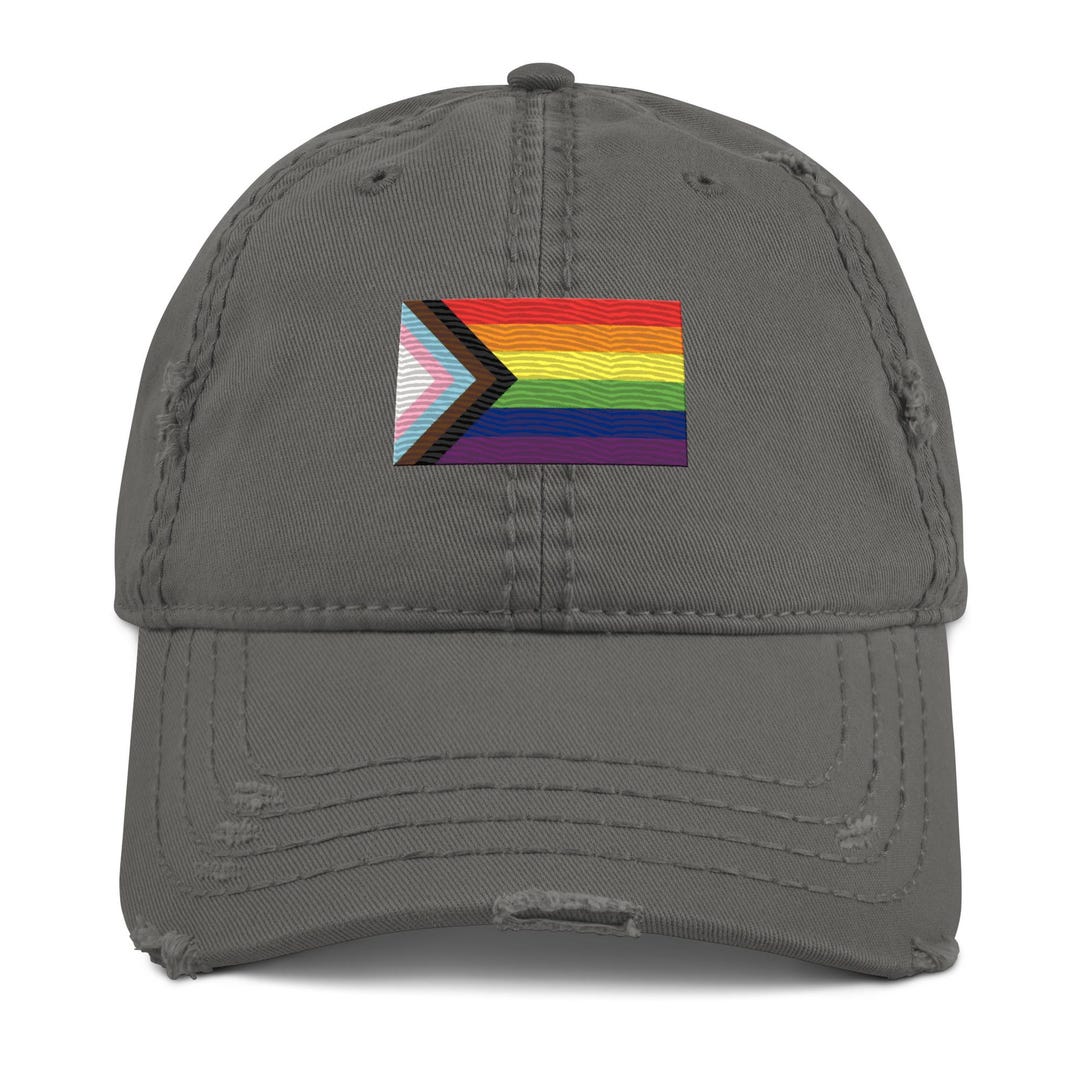 LGBTQ Progress Pride Flag // Distressed Dad Hat, Diversity and ...