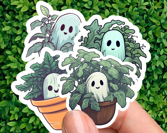Flower Ghost Sticker Cute Halloween Ghost Sticker for Laptop, Phone Case, Notebook - Etsy